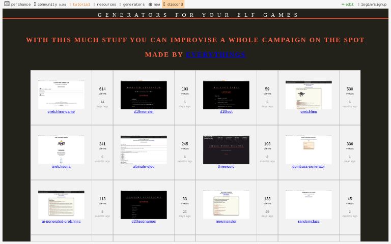 Generators for your elf games