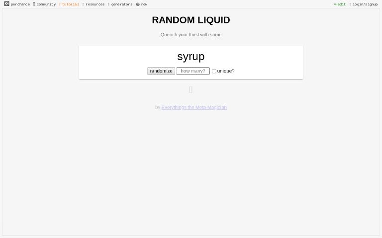 RANDOM LIQUID ― Perchance Generator