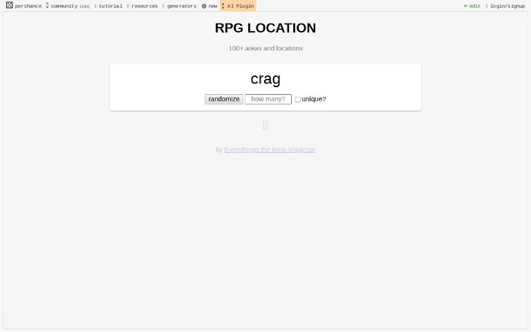 RPG LOCATION ― Perchance Generator