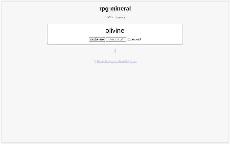 rpg mineral ― Perchance Generator