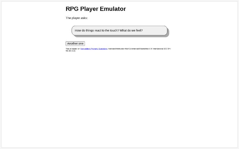 RPG Player Emulator ― Perchance Generator
