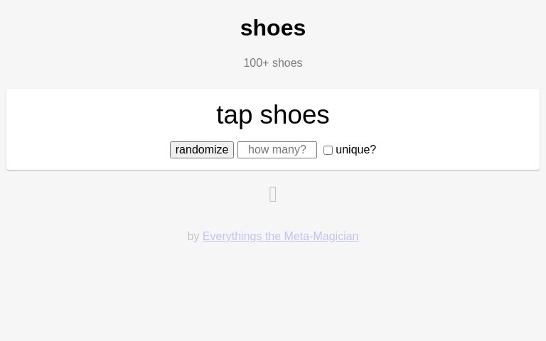 shoes ― Perchance Generator