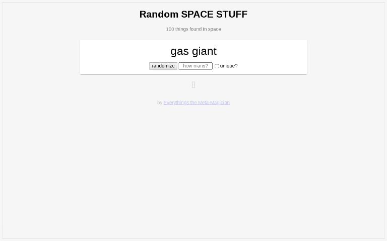 Random SPACE STUFF ― Perchance Generator