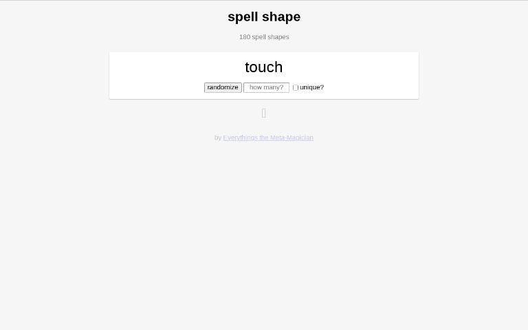 spell shape ― Perchance Generator