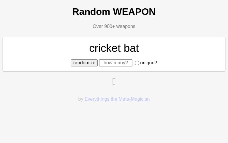 Random WEAPON ― Perchance Generator