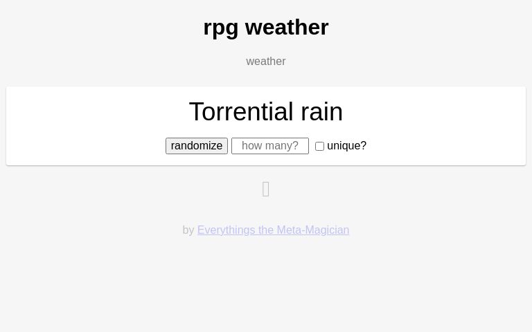 rpg weather ― Perchance Generator