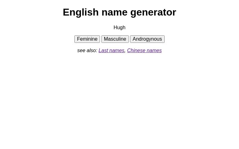 English name generator