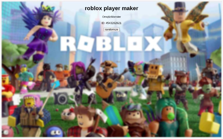 roblox player maker ― Perchance Generator