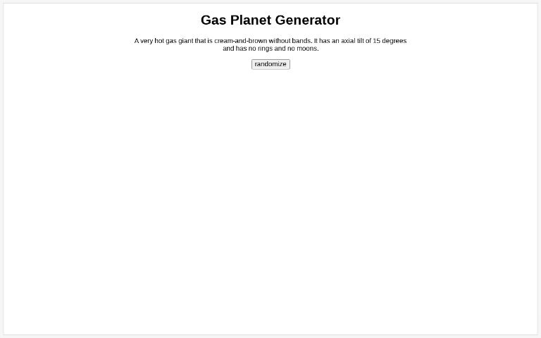 Gas Planet Generator