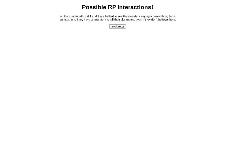 Possible RP Interactions! ― Perchance Generator