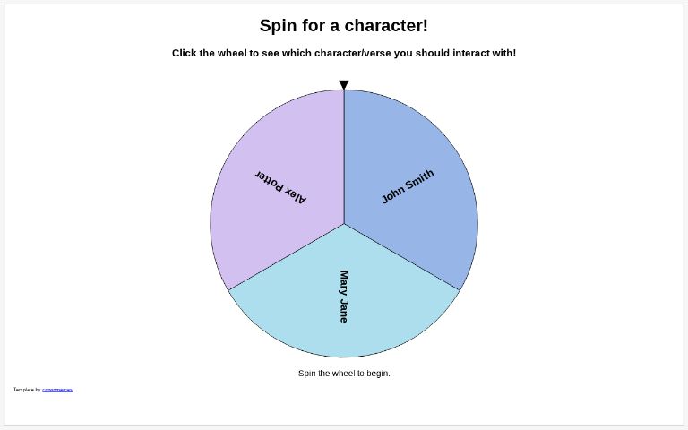 Spin for a character! ― Perchance Generator