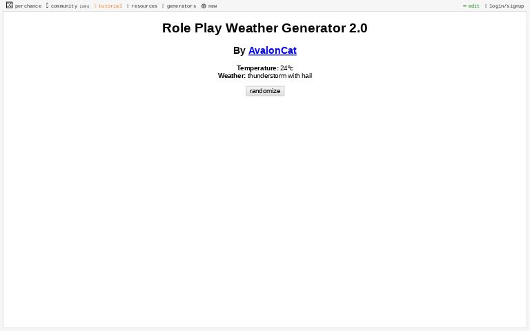 Role Play Weather Generator 2.0
