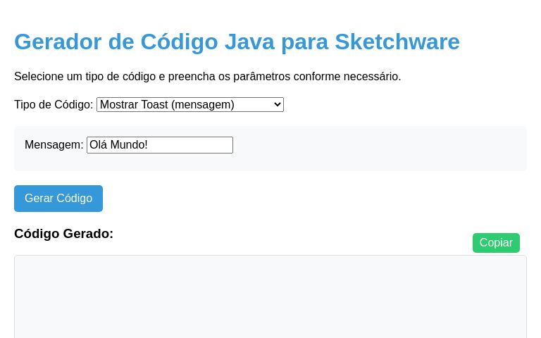 Gerador de Código Java para Sketchware ― Perchance Generator