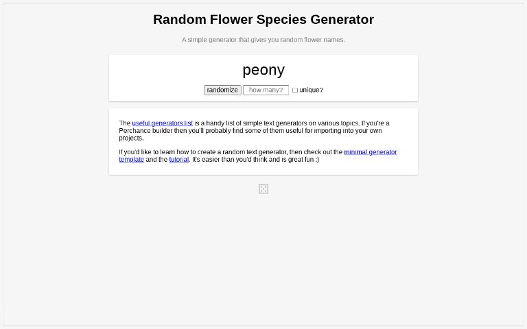 Random Flower Species Generator