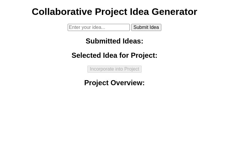Collaborative Project Idea Generator