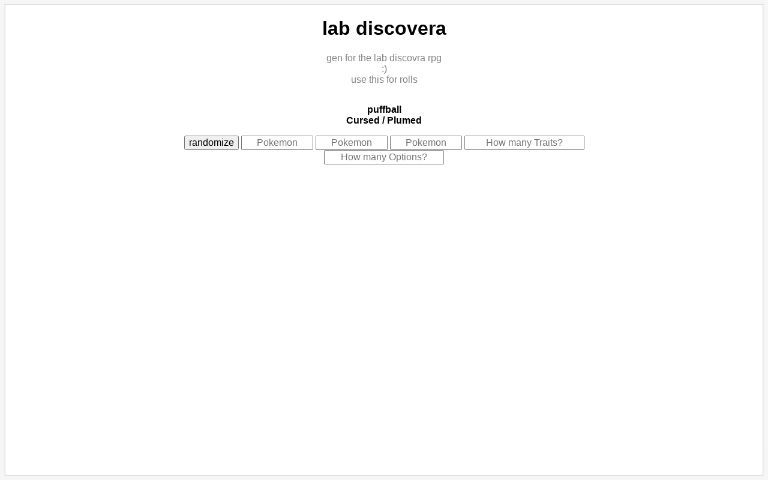 lab discovera ― Perchance Generator