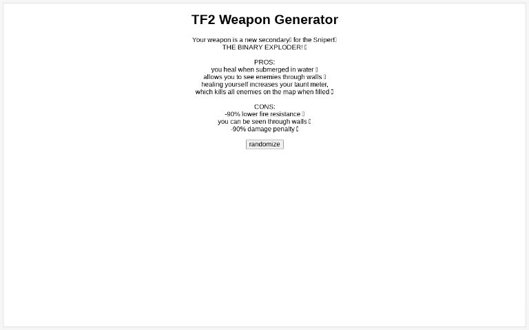 TF2 Weapon Generator