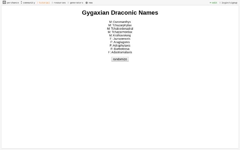 Gygaxian Draconic Names ― Perchance Generator