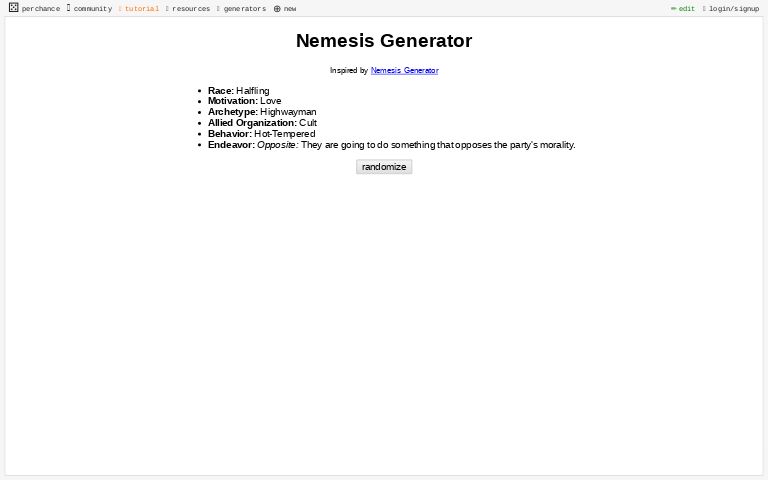 Nemesis Generator