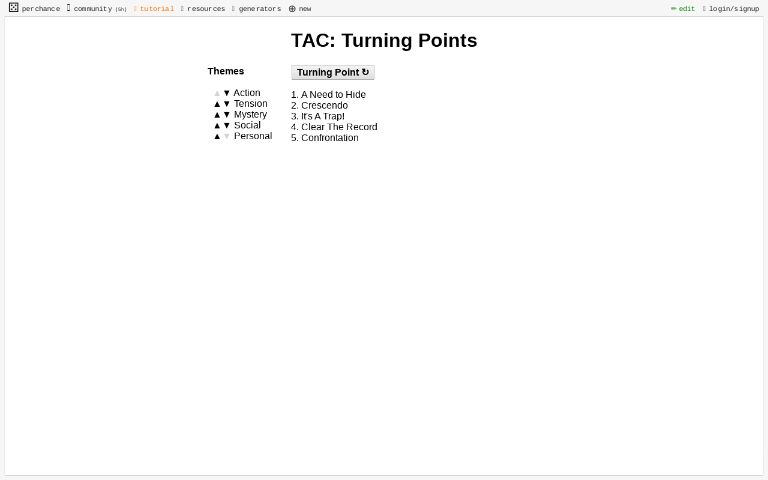 TAC: Turning Points ― Perchance Generator