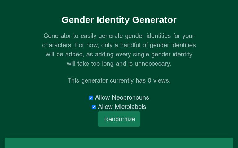 Gender Identity Generator