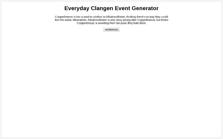 Everyday Clangen Event Generator