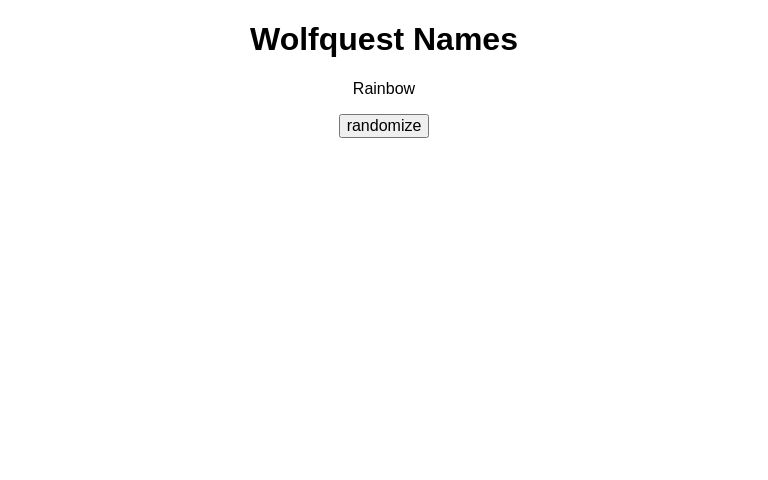 Wolfquest Names ― Perchance Generator