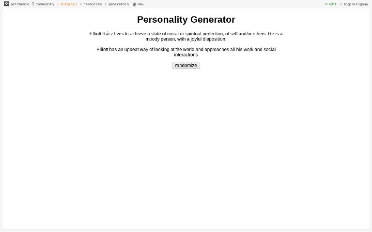 Personality Generator