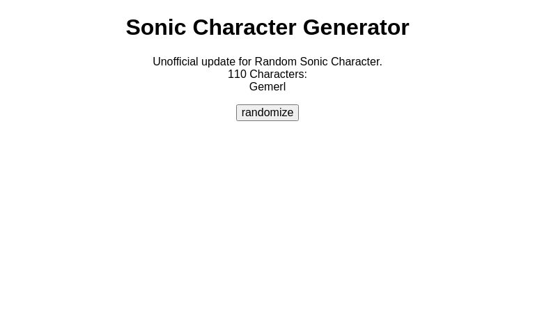 Sonic Character Generator