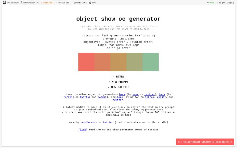 object show oc generator