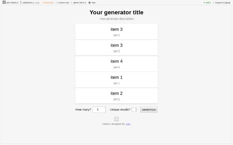 Your generator title