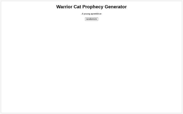 Warrior Cat Prophecy Generator