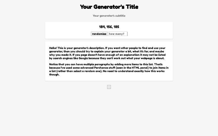 Basic Template ― Perchance Generator