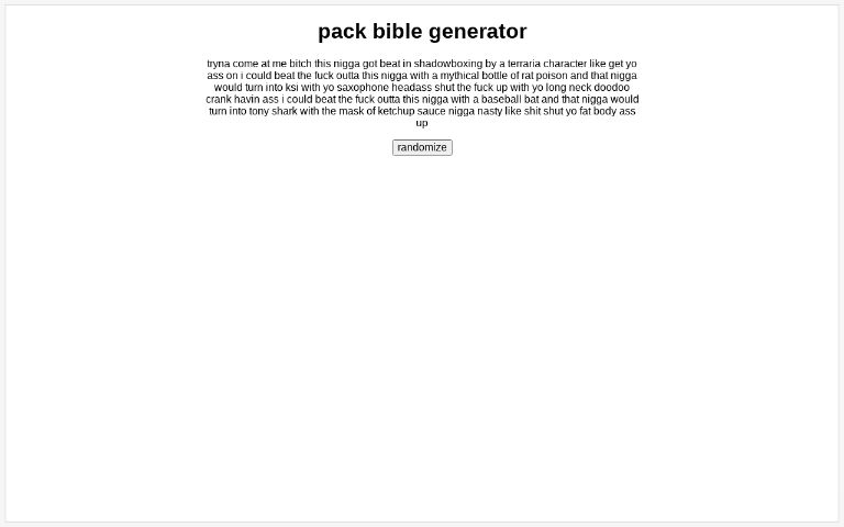 pack bible generator
