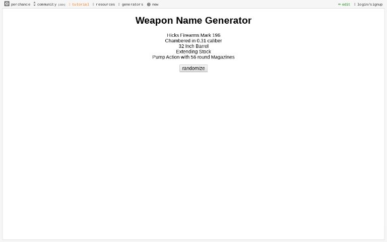 Weapon Name Generator