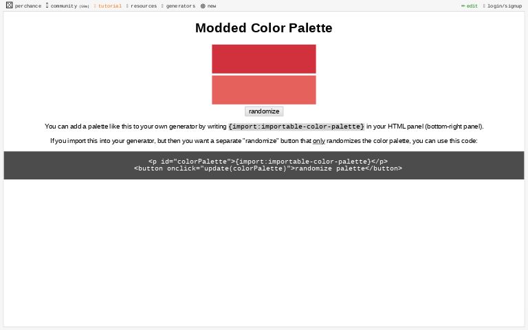 Modded Color Palette ― Perchance Generator