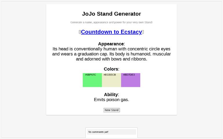 JoJo Stand Generator
