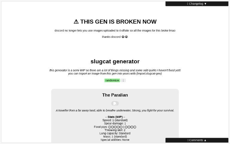 slugcat gen ― Perchance Generator