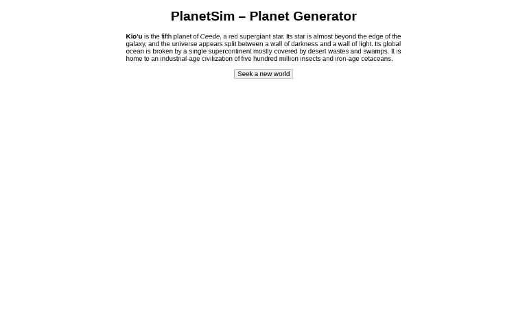 PlanetSim – Planet Generator