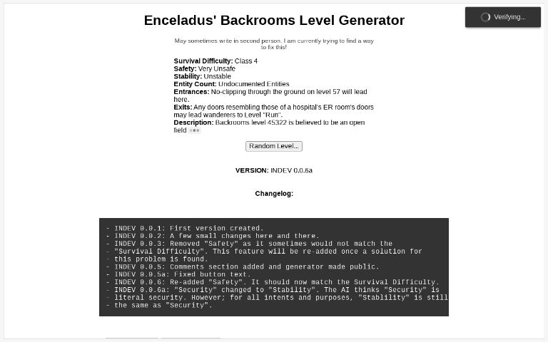 Enceladus' Backrooms Level Generator