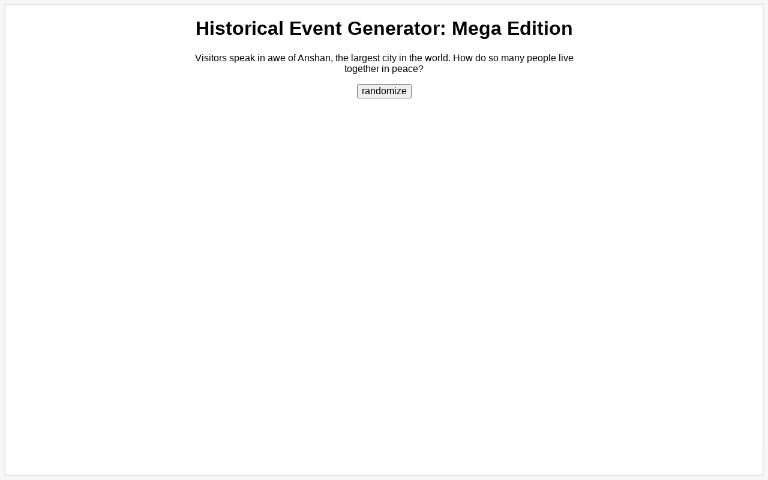 Historical Event Generator: Mega Edition