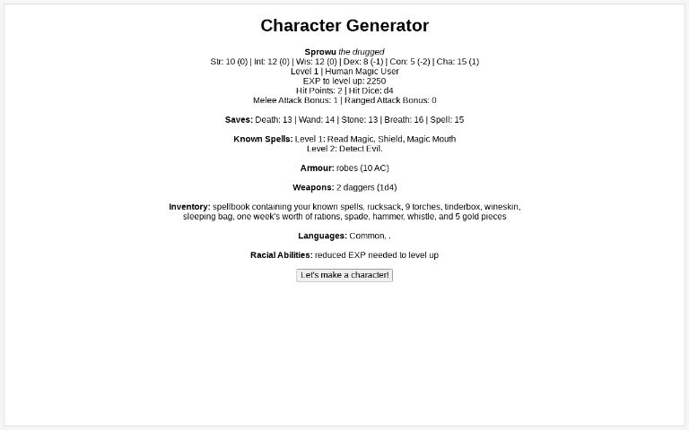 Character Generator