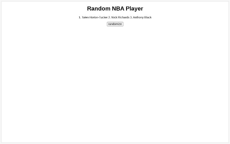 Random NBA Player ― Perchance Generator