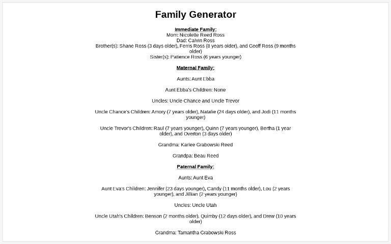 Family Generator