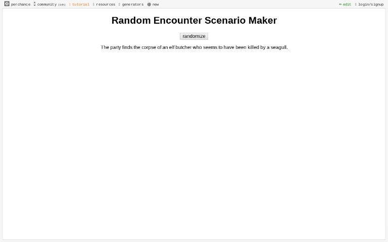 Random Encounter Scenario Maker ― Perchance Generator