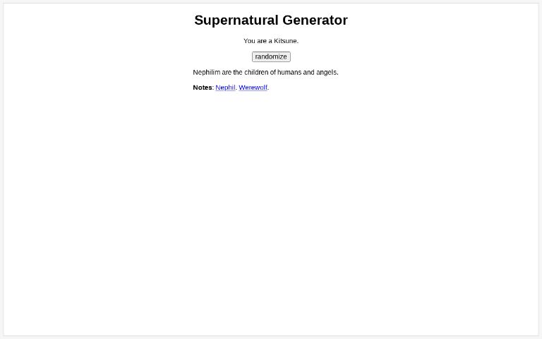 Supernatural Generator