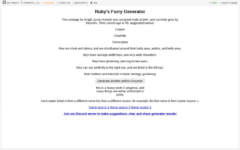 Ruby's Furry Generator