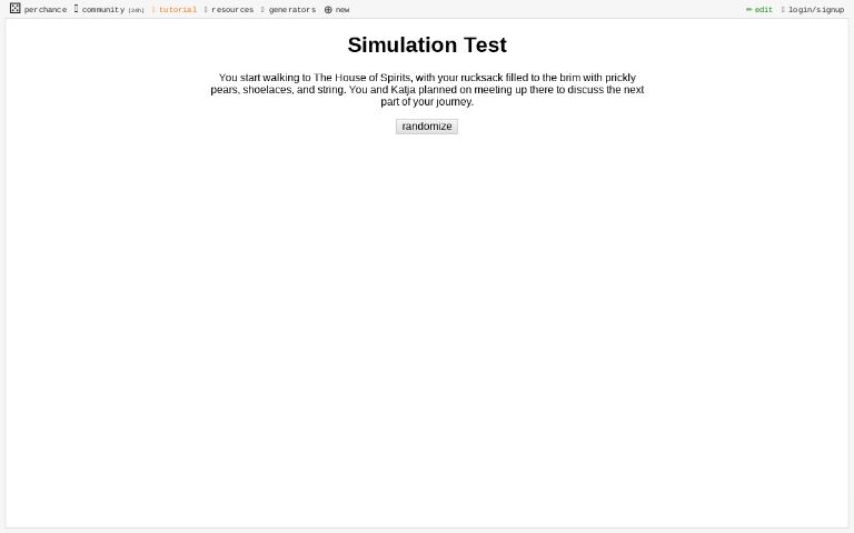 Simulation Test ― Perchance Generator