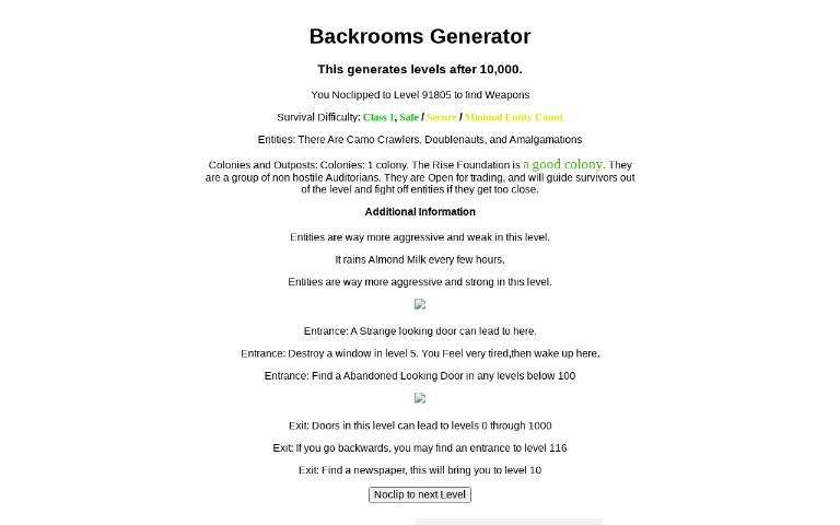 Backrooms Generator