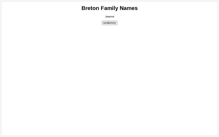 Breton Family Names ― Perchance Generator